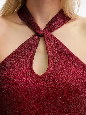 Guess Halterneck Knitted Maxi Dress
