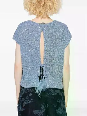 KANGRA Sequin Embellished Sleeveless Top