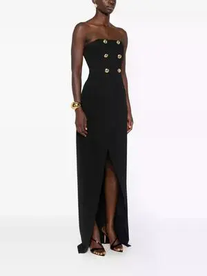 Elisabetta Franchi Button-detailed Strapless Dress
