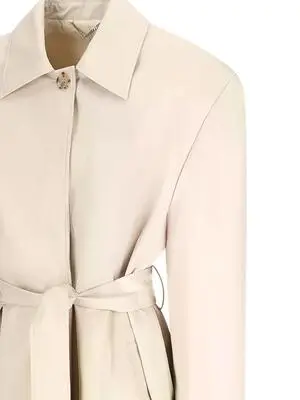 Magda Butrym Belted Cotton Coat - Neutrals