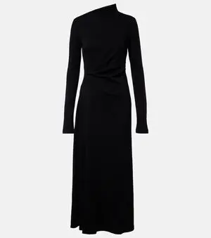 Sportmax Edile Wool And Cotton-blend Midi Dress - Black