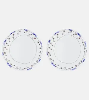SERAX Midnight Flowers Anemone Milk Set Of 2 Starter Plates Marni - Multicoloured