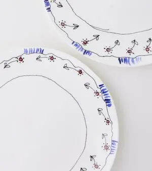 SERAX Midnight Flowers Anemone Milk Set Of 2 Starter Plates Marni