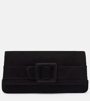 Manolo Blahnik Maygot Suede Clutch
