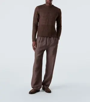 SAMAN AMEL Gio Silk Sweater - Brown
