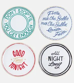 BITOSSI The Club Set Of 4 Pizza Plates - Multicoloured