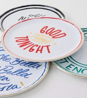 BITOSSI The Club Set Of 4 Pizza Plates