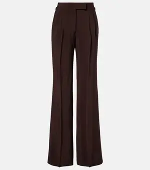 TOM FORD Pleated High-rise Wide-leg Trousers - Brown