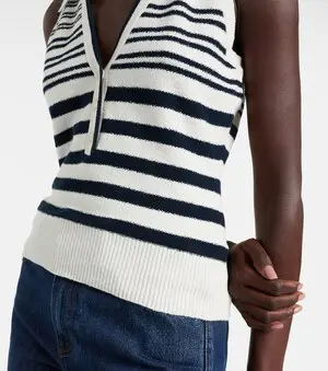 Veronica Beard Meera Striped Polo Top