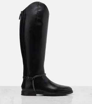 Brunello Cucinelli Monili Leather Knee-high Boots - Black