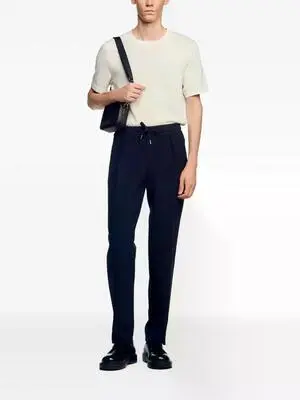 Sandro Elasticated Straight-leg Trousers - Blue
