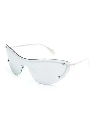 Alexander McQueen Frameless Studded Tinted Sunglasses - Silver