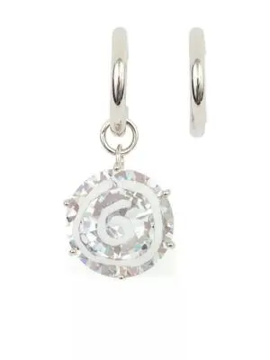 MAISON MARGIELA Pendant-embellished Hoop Earrings - Silver