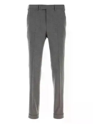 PT TORINO Wool Blend Trousers With Turn-up Hems
