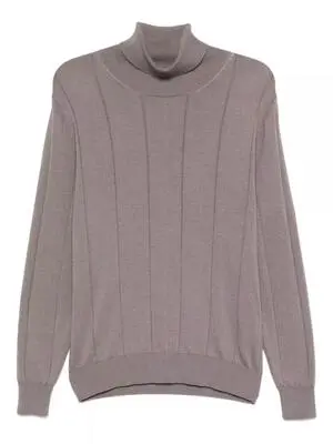 Eleventy Ribbed Turtleneck Sweater - Grey