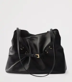 Prada Small Leather Dada Shoulder Bag - Black
