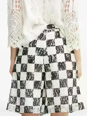 Pinko Checkerboard Lace Shorts