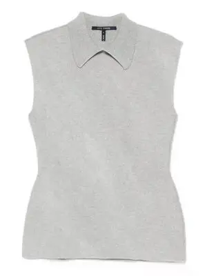 Sofie D'hoore Sleeveless Collared Wool Top - Grey
