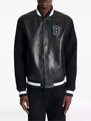 Balmain Varsity Leather Bomber Jacket