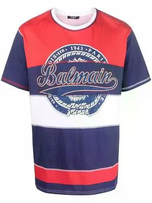 Balmain Logo Print T-shirt - Blue