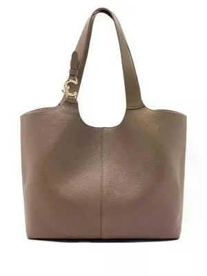 COCCINELLE C-easy Buckle Leather Shoulder Bag - Brown