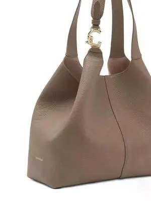 COCCINELLE C-easy Buckle Leather Shoulder Bag - Brown