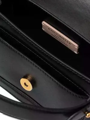 COCCINELLE C-me Leather Satchel With Gold-tone Clasp - Black