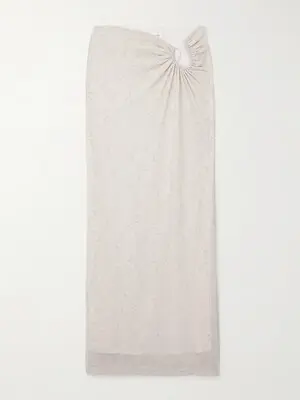 Christopher Esber Gathered Metallic Jersey Maxi Skirt