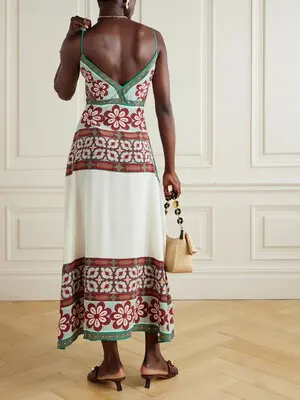 La DoubleJ Turn Around Wrap-effect Printed Silk-voile Midi Dress