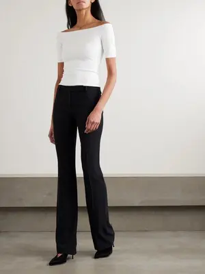 Alexander McQueen Off-the-shoulder Stretch-knit Top - White