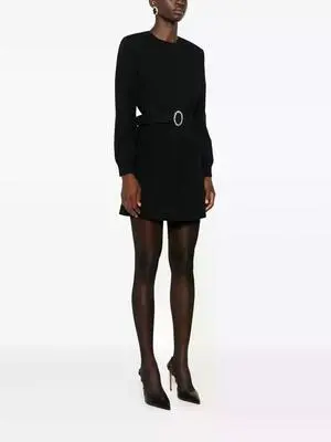 Saint Laurent Embellished Belt Mini Dress - Black