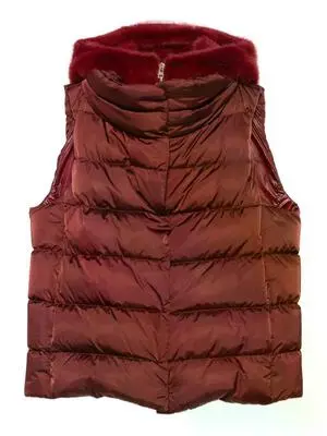 Herno Sleeveless Fur-trim Gilet - Red