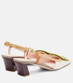 ROGER VIVIER Belle Vivier 45 Leather Slingback Pumps - Multicoloured