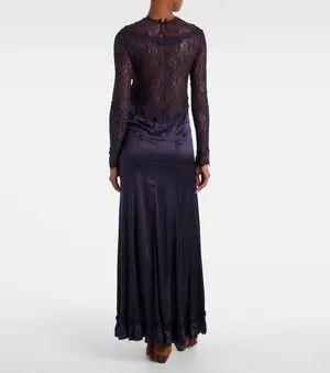 Isabel Marant Étoile Dolores Lace-trimmed Silk-blend Satin Gown