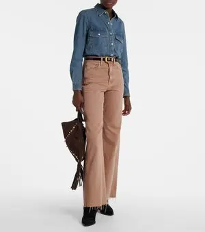 Veronica Beard Taylor Wide-leg Jeans In Tan Sierra