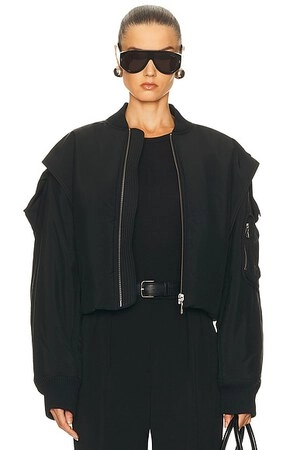 JEAN PAUL GAULTIER Hidden Hood Bomber Jacket - Black