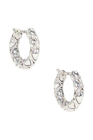 Bottega Veneta Sterling Hoop Earrings With 18k Gold Finish