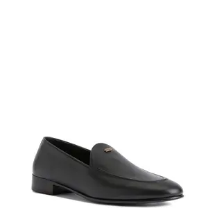 GIUSEPPE ZANOTTI Leather Loafers With Metal Detail - Black