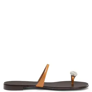 GIUSEPPE ZANOTTI Icon Ring Leather Thong Sandals - Orange