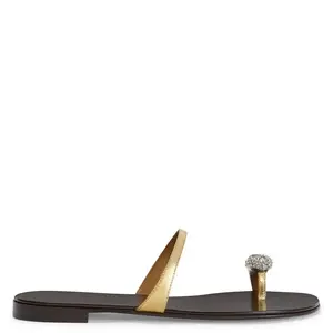 GIUSEPPE ZANOTTI Icon Ring Flat Thong Sandals - Gold