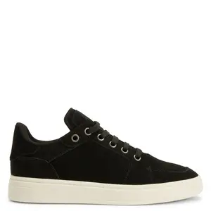 GIUSEPPE ZANOTTI Low-top Suede Lace-up Sneakers - Black