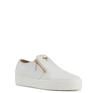 GIUSEPPE ZANOTTI Kobe Slip-on Leather Sneakers With Metal Detail - White
