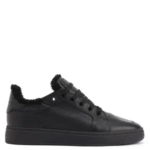 GIUSEPPE ZANOTTI Lace-up Leather Sneakers With Fur Interior