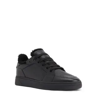 GIUSEPPE ZANOTTI Lace-up Leather Sneakers With Fur Interior