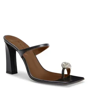 GIUSEPPE ZANOTTI Icon Ring 90 Leather Thong Sandals With Rhinestone Embellishment