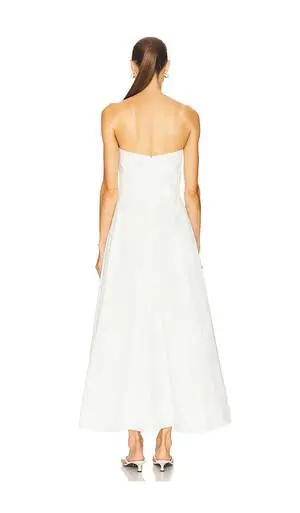 ST. AGNI Sculpted Cotton Strapless Dress