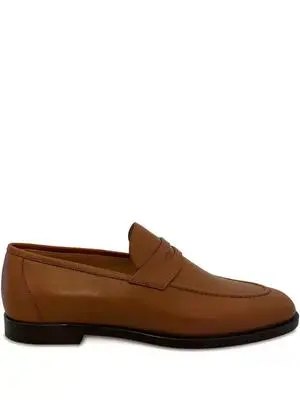 Loro Piana Sergio Penny Leather Loafers - Brown