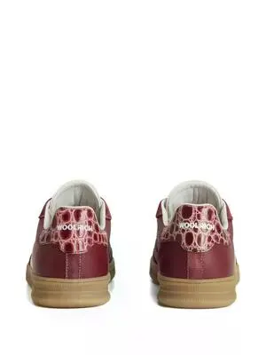 Woolrich Woolrich Leather Sneakers With Off-White Stripe Detail Red