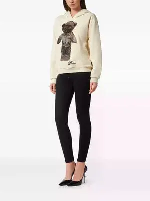 Philipp Plein Crystal Embellished Teddy Bear Hoodie