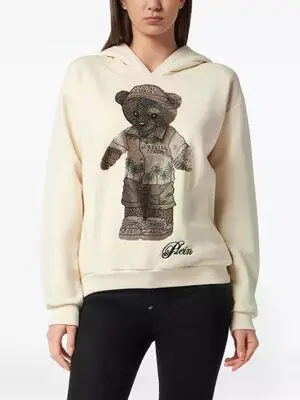 Philipp Plein Crystal Embellished Teddy Bear Hoodie